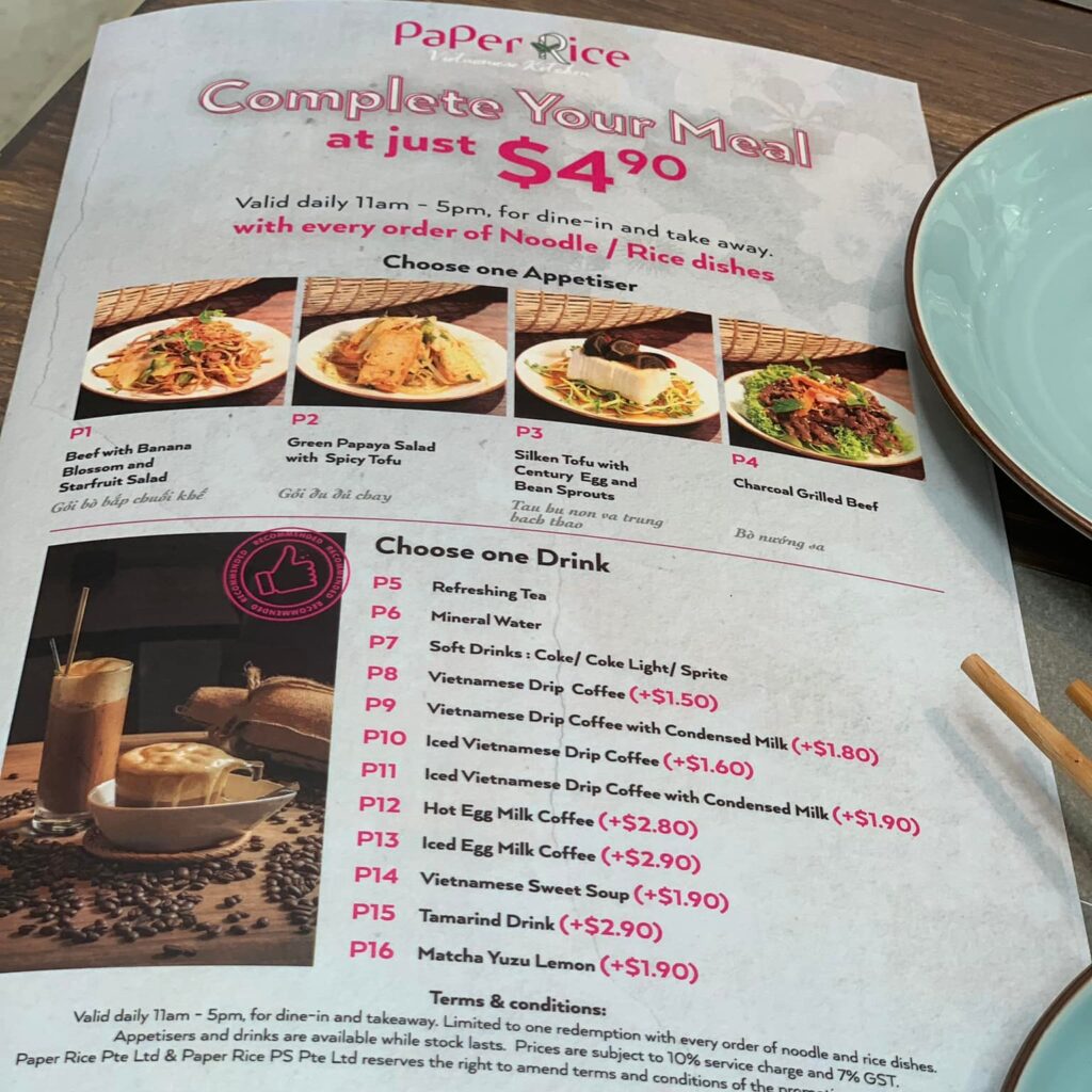 Paper Rice Vietnamese Kitchen 2nd outlet at Plaza Singapura – AT ...